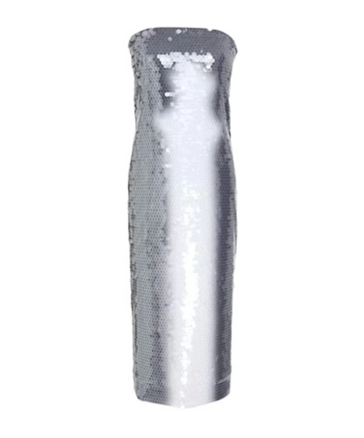 Sportmax Sequined Strapless Two-tone Dress