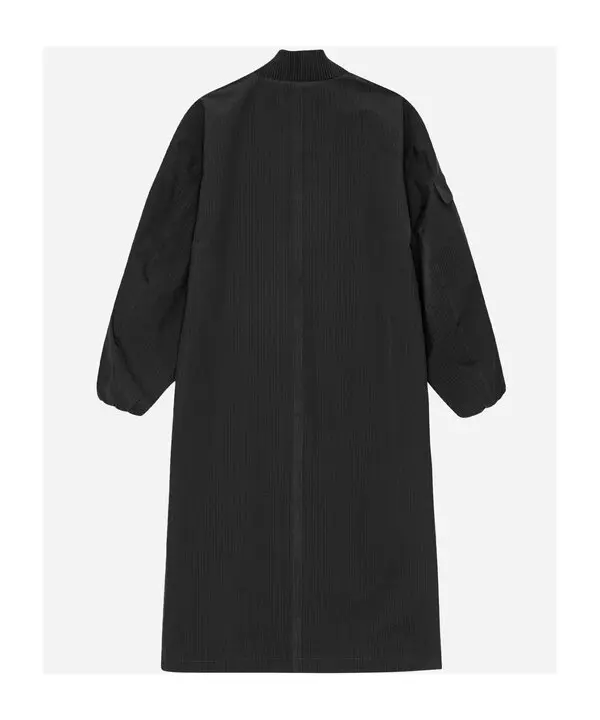 GANNI Seersucker Zipped Parka - Black