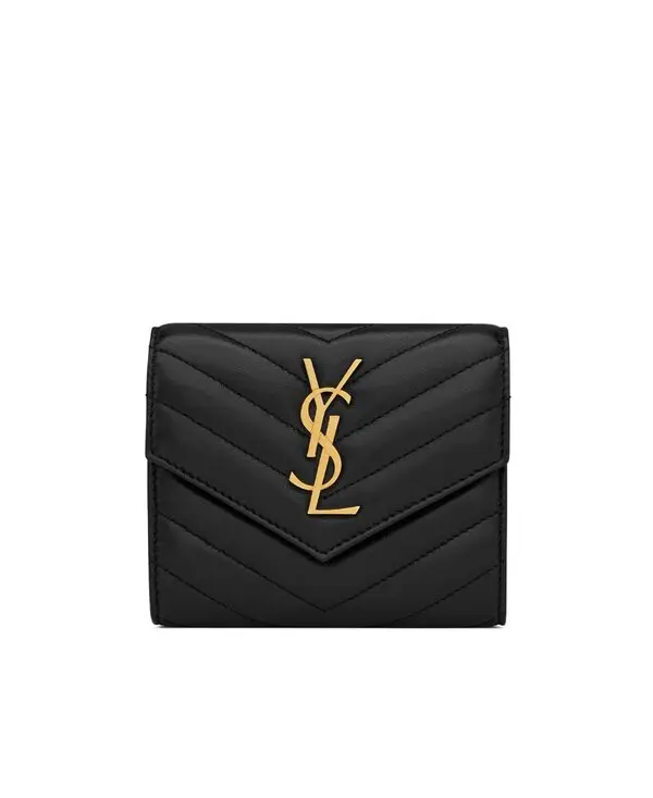 Saint Laurent Cassandre Matelassé Compact Tri-fold Wallet