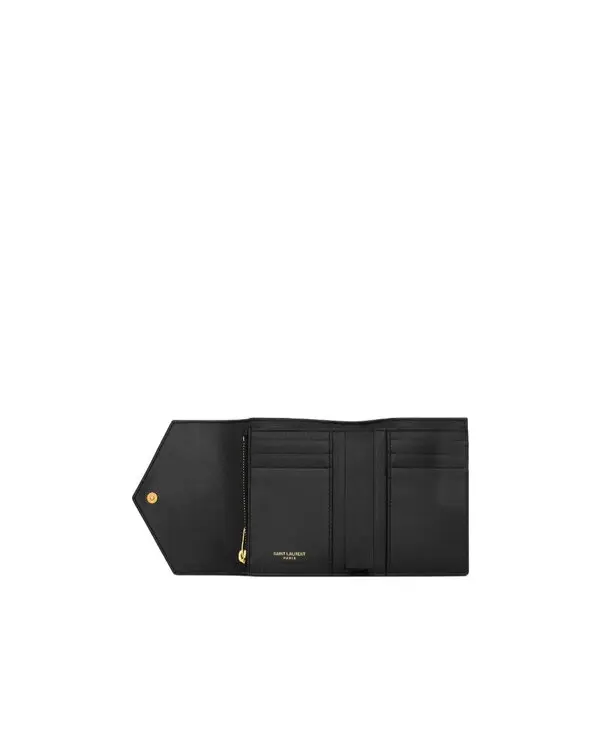 Saint Laurent Cassandre Matelassé Compact Tri-fold Wallet