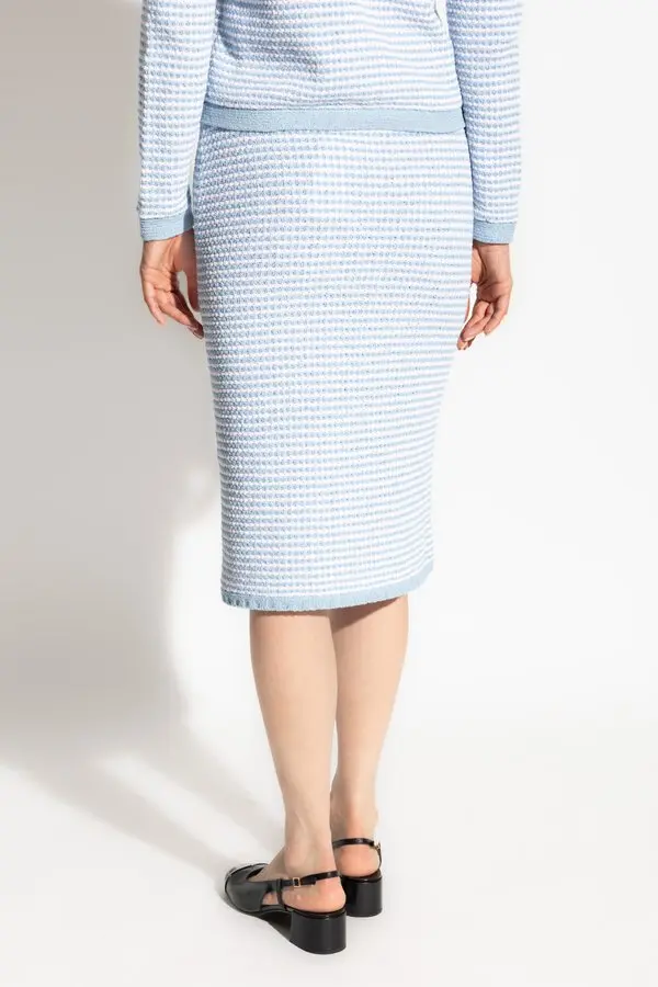 Tory Burch Cotton-blend Striped Midi Skirt