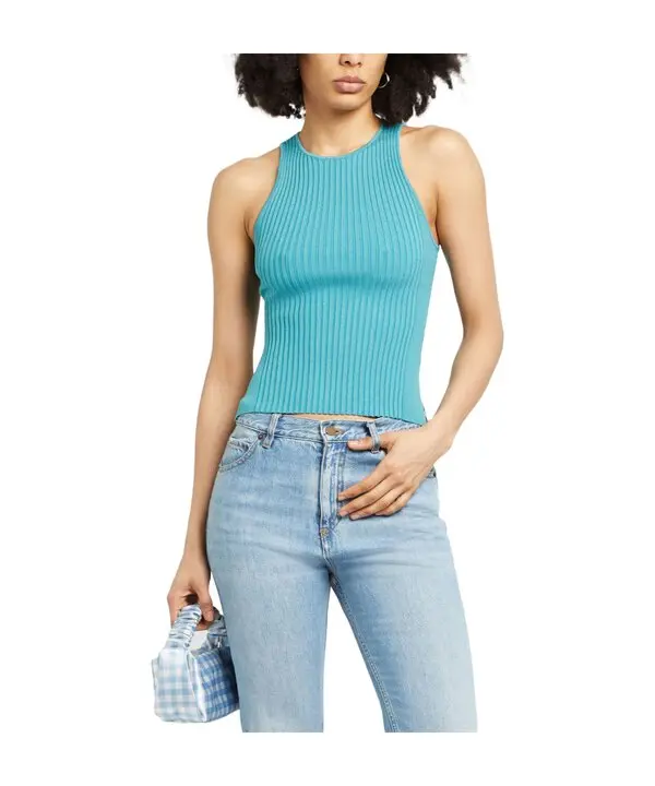 GANNI Solid Color Sleeveless Knitted Top
