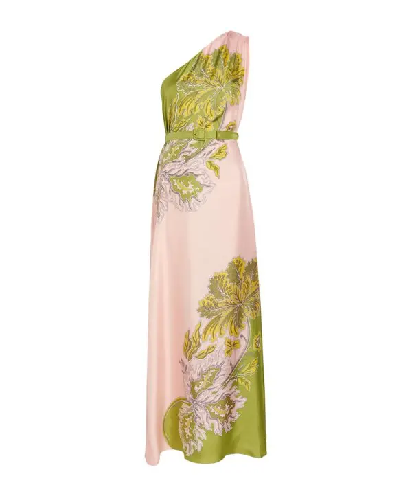 La DoubleJ Roy Printed Belted Silk Maxi Dress