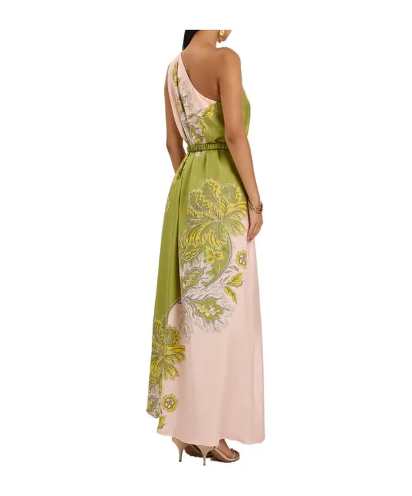 La DoubleJ Roy Printed Belted Silk Maxi Dress