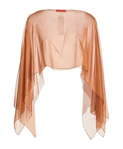MAXCO. Max&co. Metallic Crepe Cape Effect Blouse