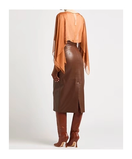MAXCO. Max&co. Metallic Crepe Cape Effect Blouse