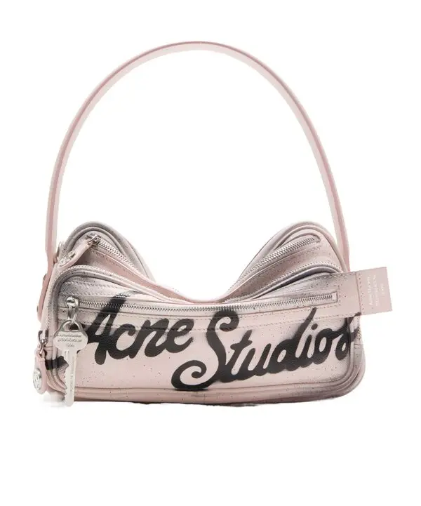 Acne Studios Logo Print Shoulder Bag - Nude