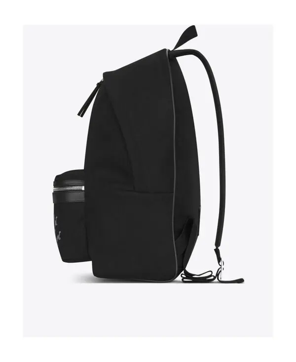Saint Laurent City Logo-embroidered Cotton Backpack