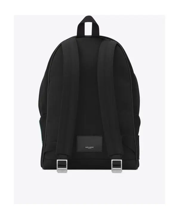 Saint Laurent City Logo-embroidered Cotton Backpack