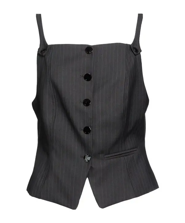 GANNI Sleeveless Striped Top - Black