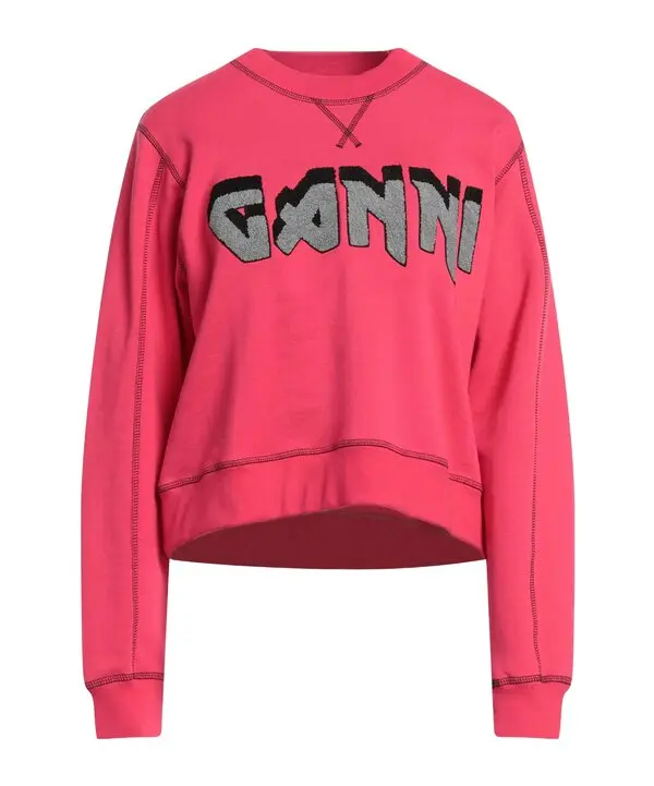 GANNI Fleece Sweatshirt - Red