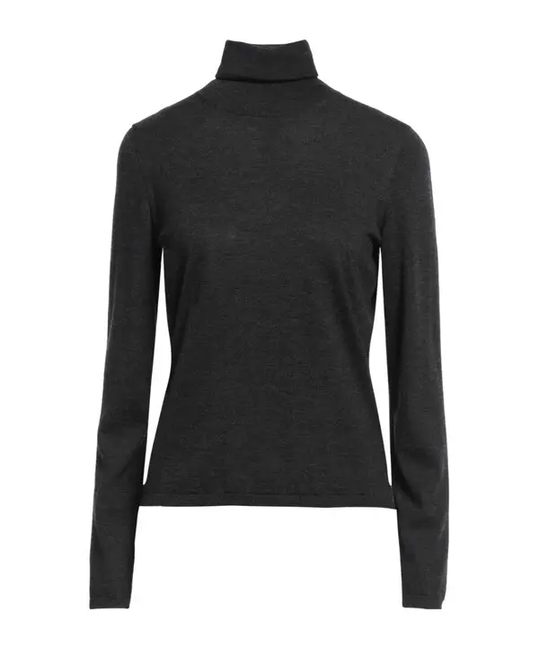 Max Mara Lightweight Turtleneck Cashmere Knit Sweater - Black