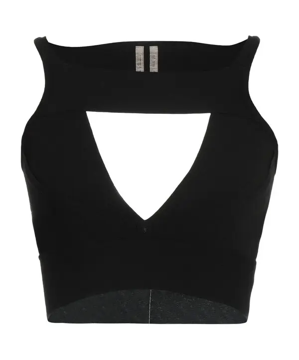 Rick Owens Sleeveless Deep V-neck Cropped Knit Top