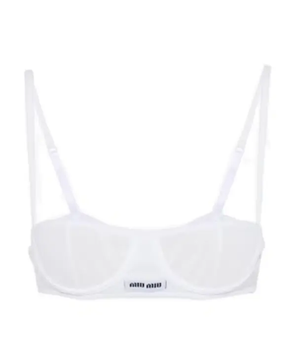 Miu Miu Ribbed Knit Demi Bra