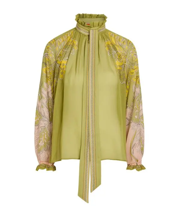 La DoubleJ Cerere Printed Silk Blouse