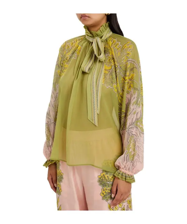 La DoubleJ Cerere Printed Silk Blouse