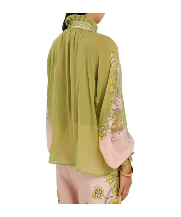 La DoubleJ Cerere Printed Silk Blouse