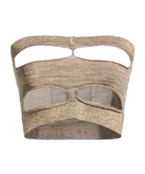 Rick Owens Strapless Metallic Knit Top - Nude