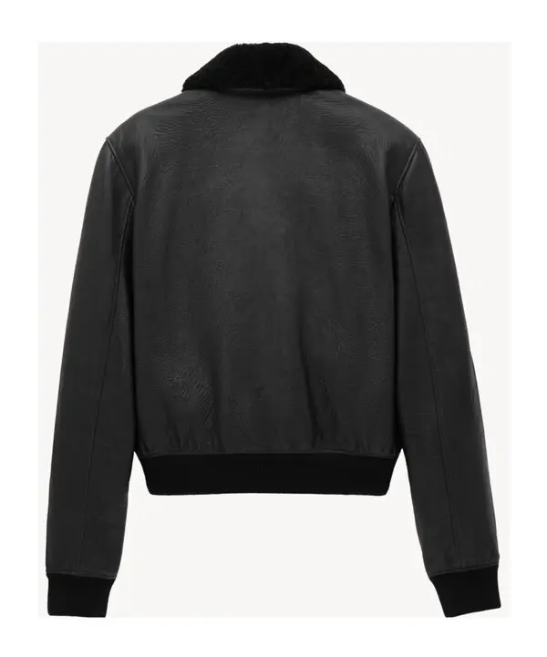 Saint Laurent Long-sleeved Leather Jacket With Patch Pockets