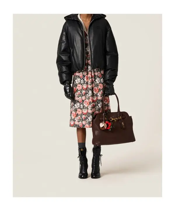 Miu Miu Padded Nappa Leather Hooded Jacket