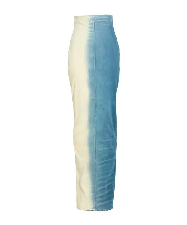Rick Owens Minimalist Denim Pencil Skirt