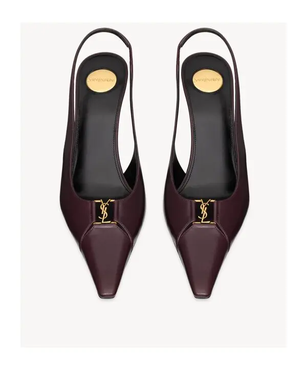 Saint Laurent Babylone Bretuel Slingback Pumps In Smooth Leather
