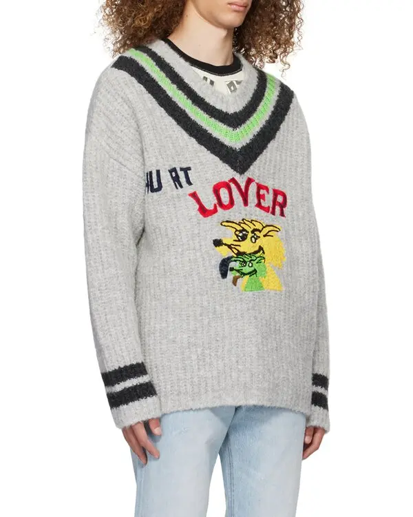 ERL Embroidered V-neck Jumper