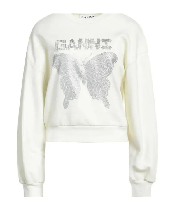 GANNI Solid-color Suede Sweatshirt