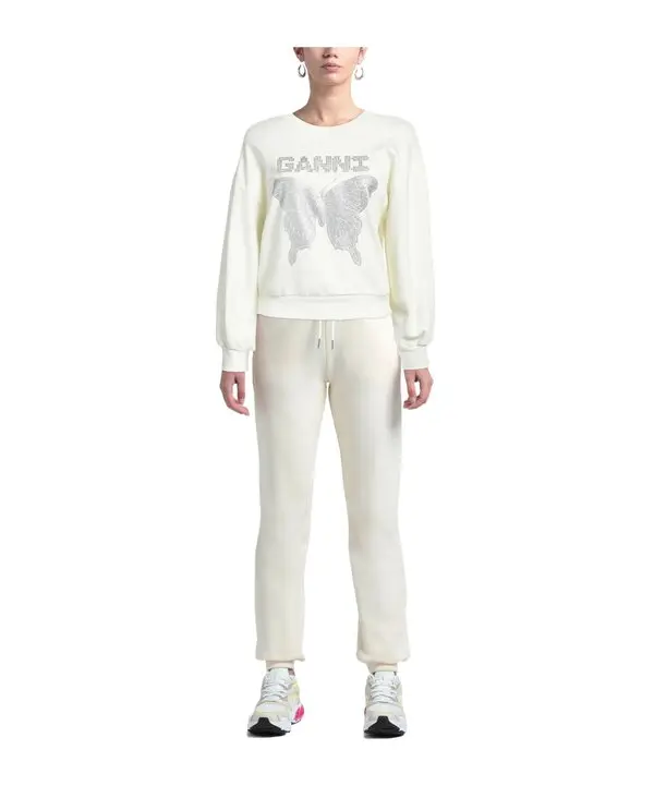 GANNI Solid-color Suede Sweatshirt