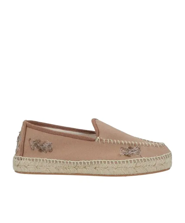 MAISON MARGIELA Embroidered Canvas Flats - Nude