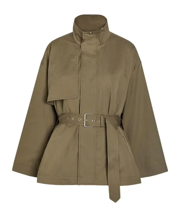 FRAME Belted Cotton Trench Jacket - Brown