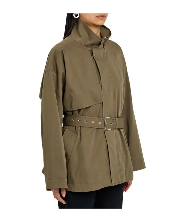 FRAME Belted Cotton Trench Jacket