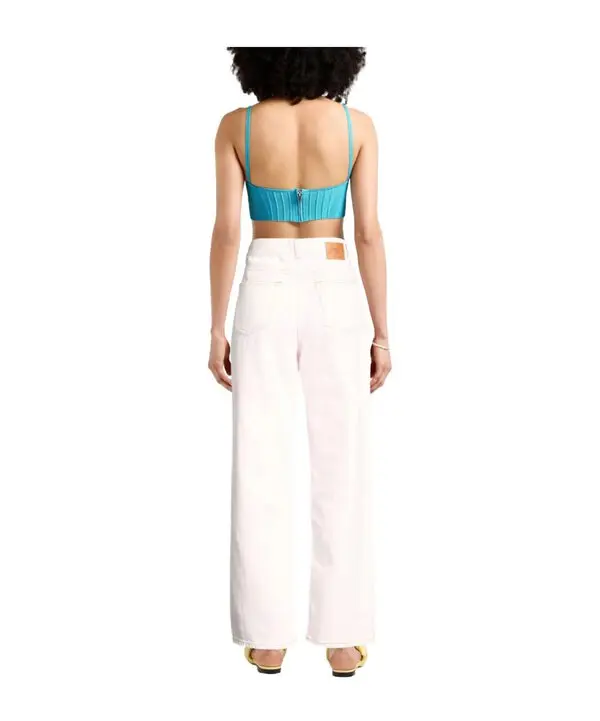 GANNI Straight-leg Pants With Tie-dye Design And Belt Buckle Detail