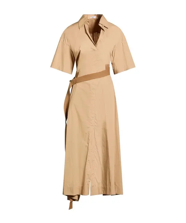 Brunello Cucinelli Flared Poplin Dress With Belt