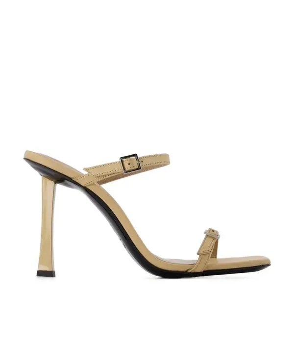 By Far Flick 90mm Square Toe Sandals - Nude