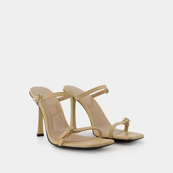 By Far Flick 90mm Square Toe Sandals - Nude