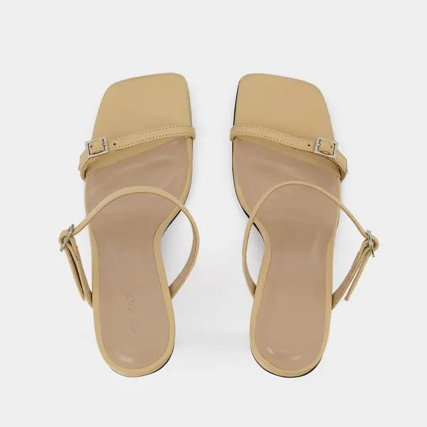 By Far Flick 90mm Square Toe Sandals - Nude