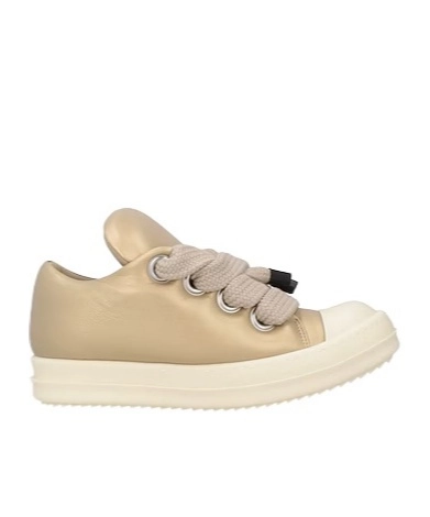 Rick Owens Metallic Low-top Leather Sneakers - Nude