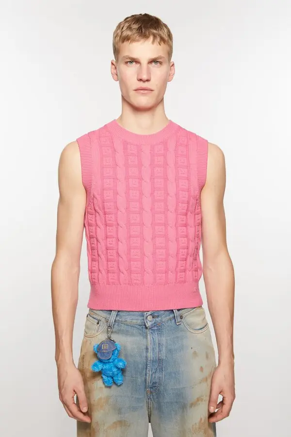 Acne Studios Face Logo-appliqué Cable-knit Jumper