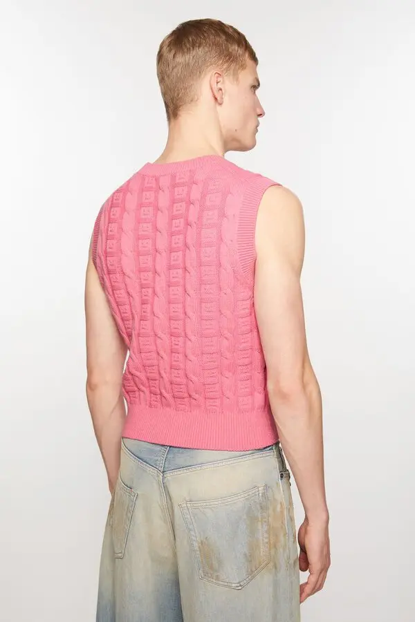 Acne Studios Face Logo-appliqué Cable-knit Jumper