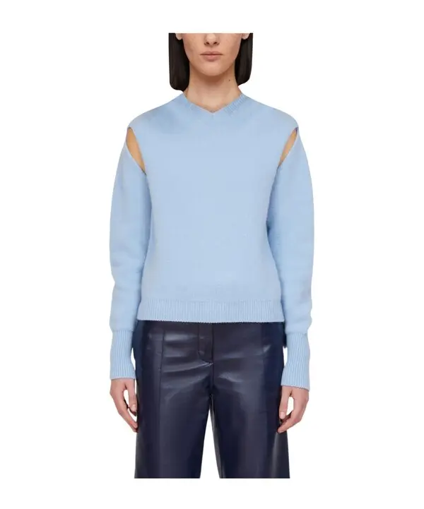 FERRAGAMO Layered Cashmere Sweater - Light Blue