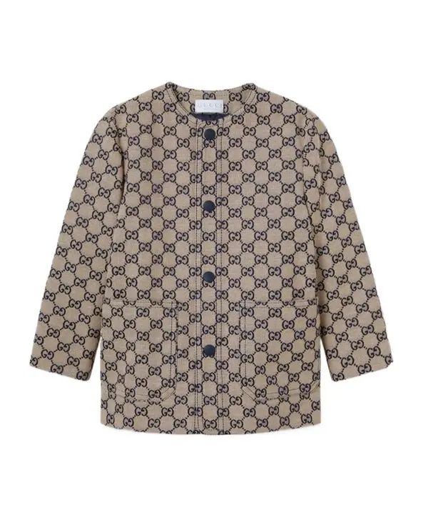 Gucci Gg-patterned Collarless Jacket