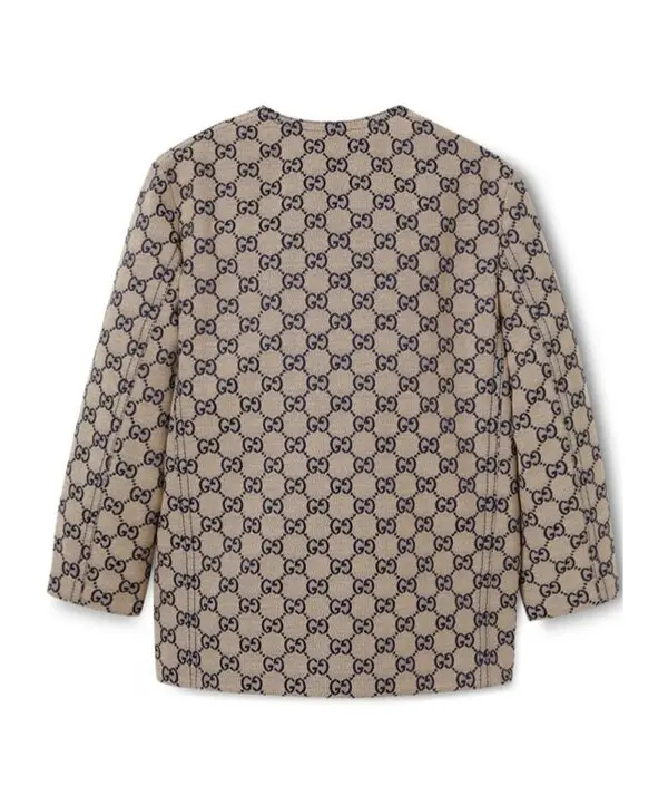 Gucci Gg-patterned Collarless Jacket