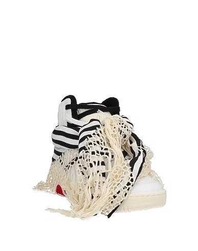 Saint Laurent High-top Leather Sneakers With Decorative Scarf