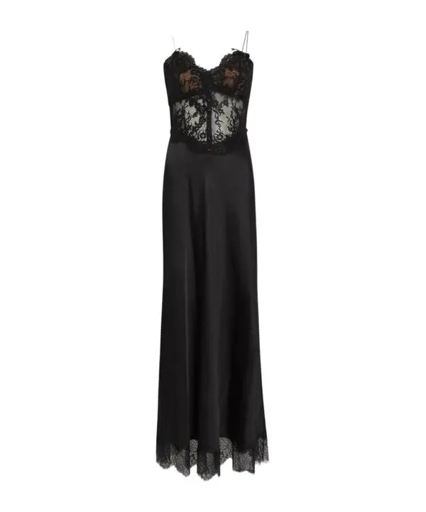 SELF-PORTRAIT Lace And Satin Maxi Dress