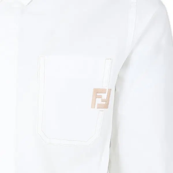 Fendi Logo Embroidered Cotton Shirt