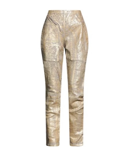 Rick Owens Metallic Tapered Trousers - Nude