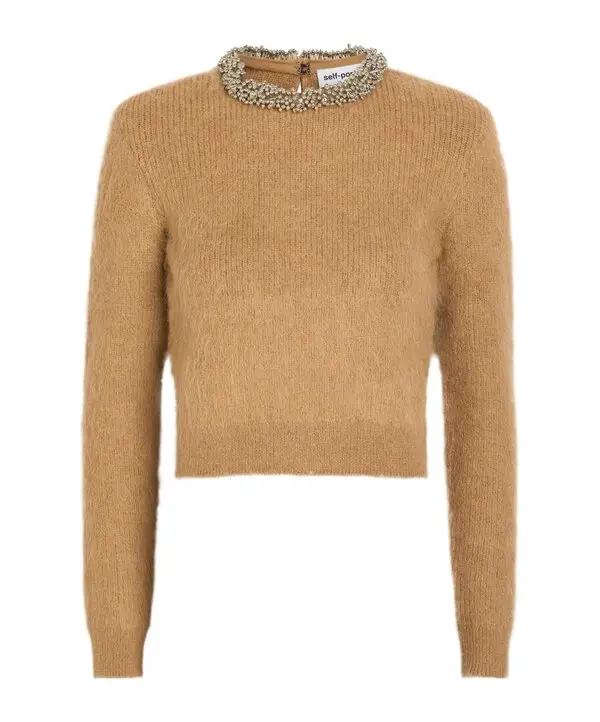 SELF-PORTRAIT Bead-embellished Knit Jumper