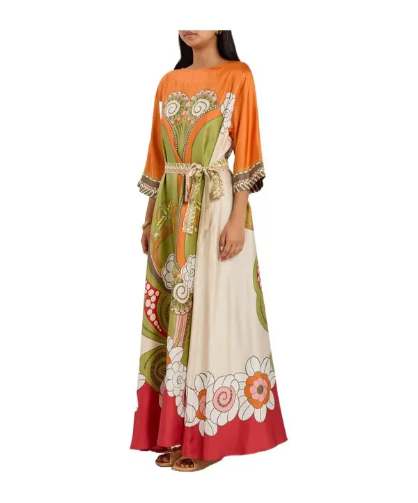La DoubleJ Printed Silk Maxi Dress
