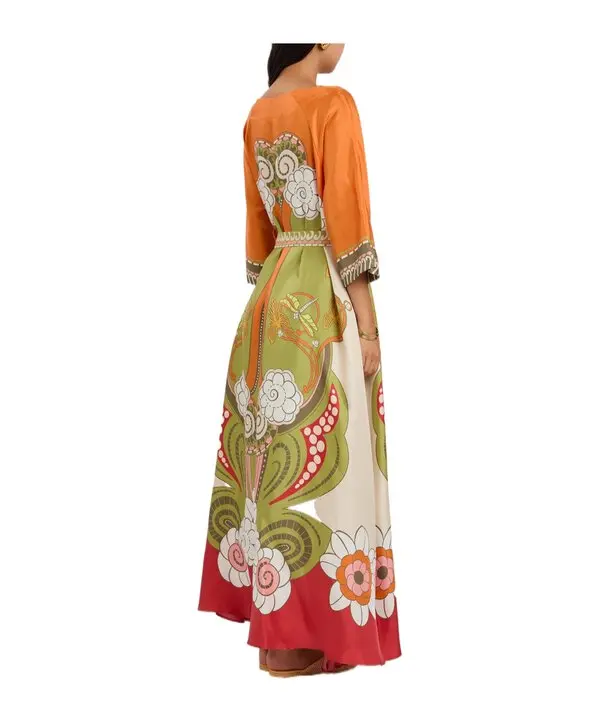 La DoubleJ Printed Silk Maxi Dress